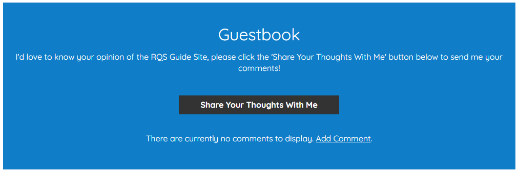 Adding a Guestbook to your RQS pages