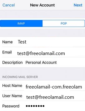 Freeola Help & Support, Freeola email setup for iPhone and iPad