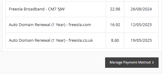 Updating your Payment Method with Freeola