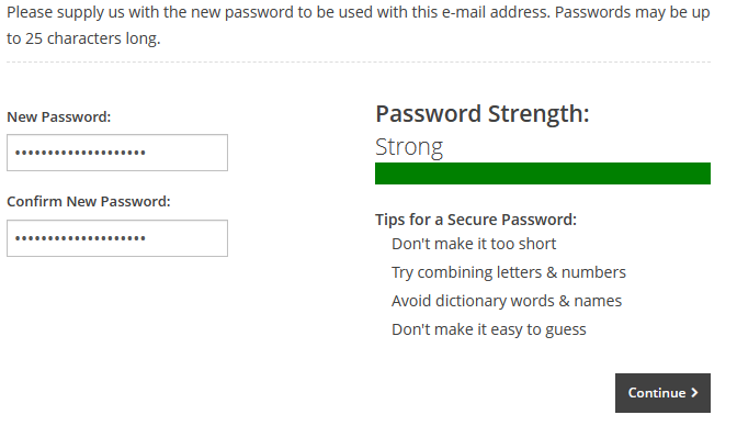 Changing passwords in MyFreeola, help & support from Freeola