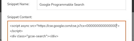 Adding a Programmable Search from Google to RQS