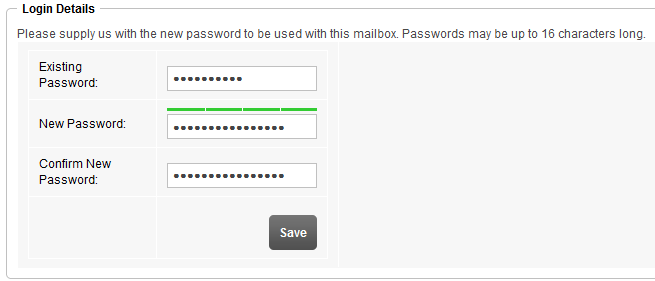 Changing passwords in MyFreeola, help & support from Freeola