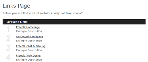 Creating a Links Page | Freeola Support