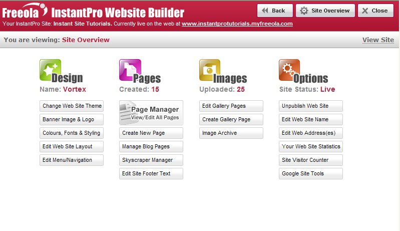 Create a Standard Web Page with InstantPro Website Builder